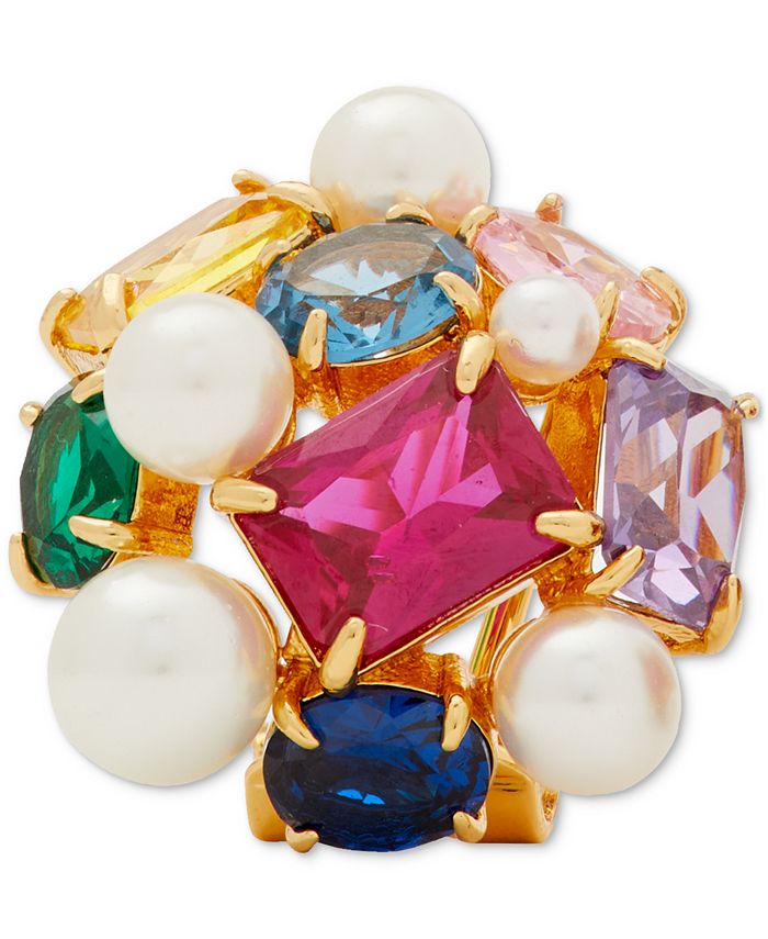 kate spade new york Gold-Tone Candy Shop Cluster Stud Earrings - Macy's