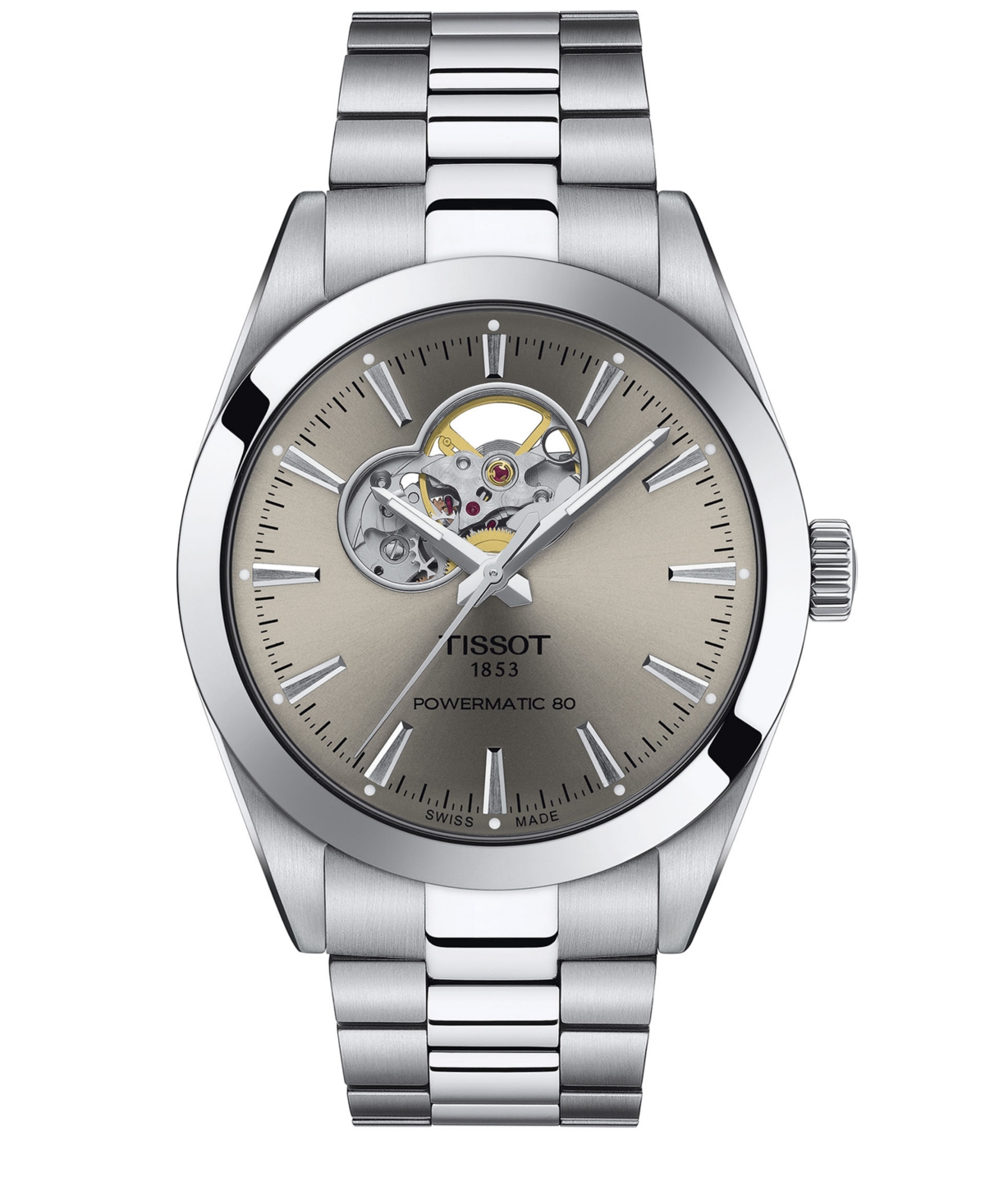 Click here for Tissot Mens Gentleman Powermatic 80 Open Heart Gre... prices