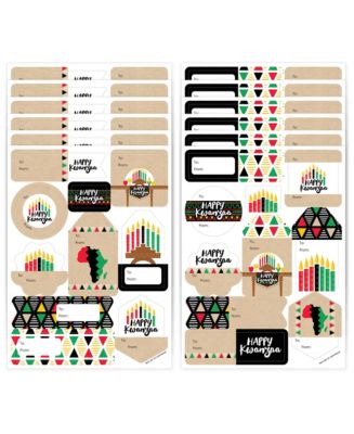 Happy Kwanzaa African Holiday Party Gift Tag Labels To and From 120 ...