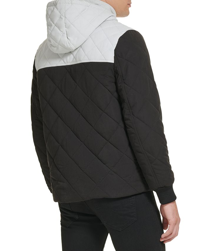 Kenneth Cole Men's Colorblock Hooded Quilted Jacket - Macy's