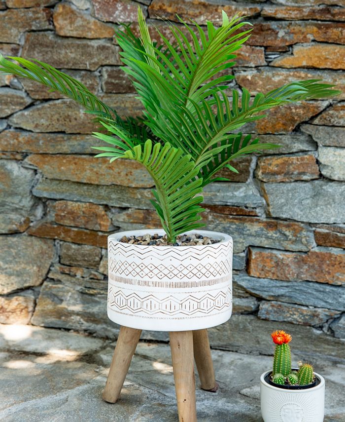 Flora Bunda Palm in Tribal Fiberglass on Stand, 31" - Macy's