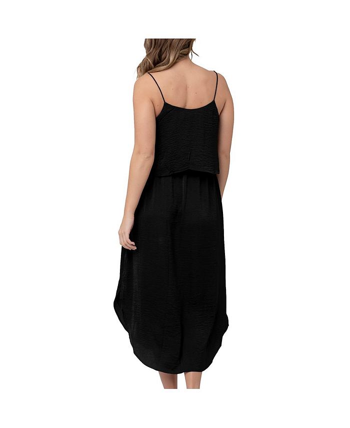 Ripe Maternity Maternity Nursing Slip Satin Dress Black - Macy's