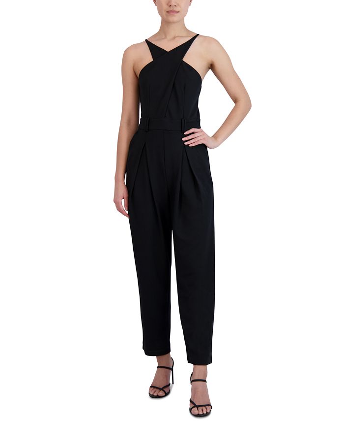 BCBGeneration Women's Crossover Halter-Neck Jumpsuit - Macy's