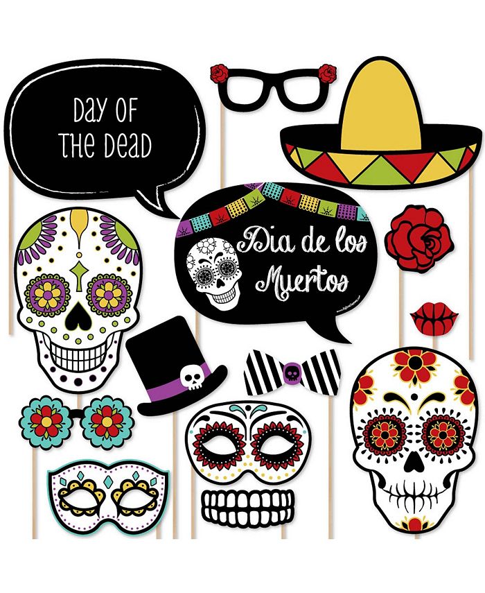 Big Dot of Happiness Day of the Dead - Sugar Skull Photo Booth Props ...