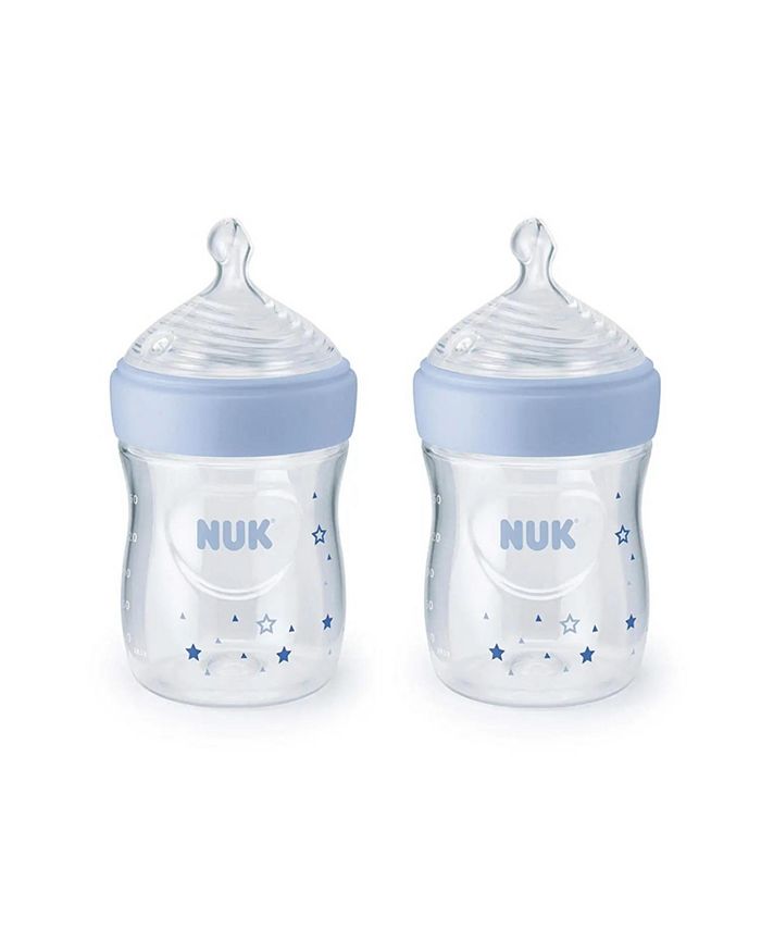 NUK Simply Natural Baby Bottles, 5 oz, 2 Pack, Blue - Macy's