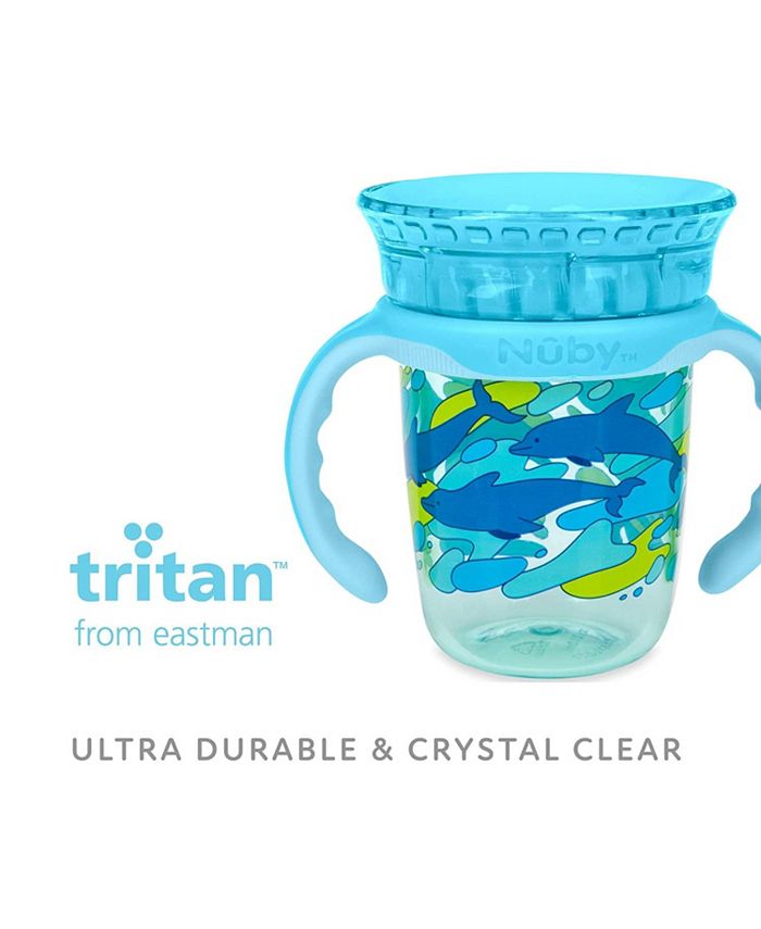 Nuby No-Spill Edge 360 2 Stage Drinking Cup with Removable Handles, Whale - Macy's