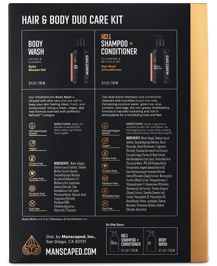 MANSCAPED 2 Pc. Refined Body Wash & Shampoo Gift Set - Macy's