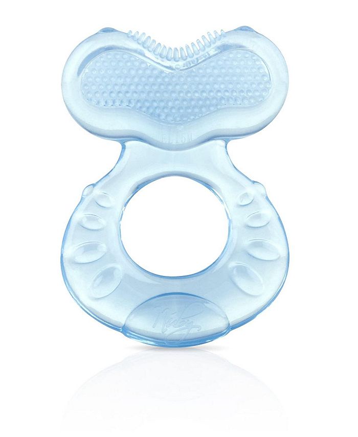 Nuby Silicone Teether with Bristles, Includes Hygienic Case, Blue, 2 ...