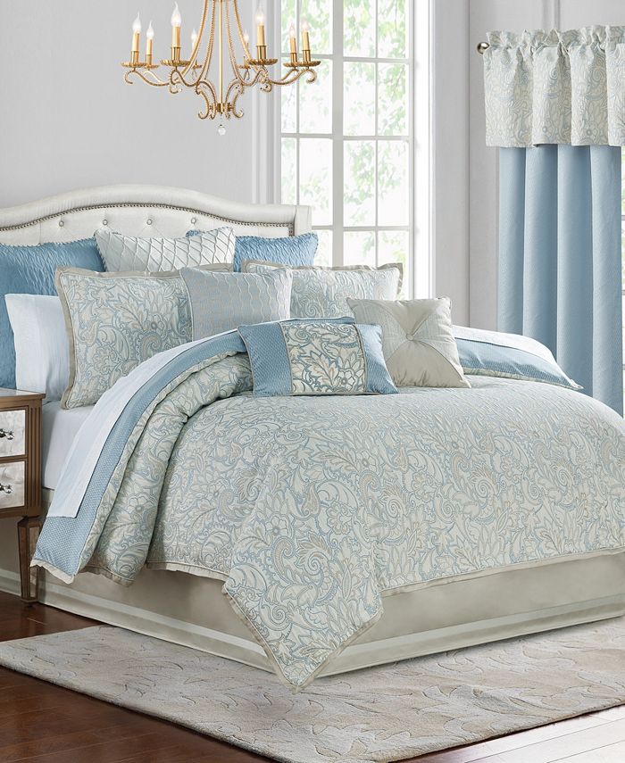 Waterford Springdale Paisley Reversible 6 Piece Comforter Set, Queen ...
