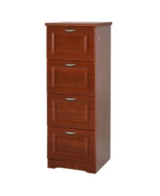 Wood 4 Tier File Storage Organizer with Document Hanger and Lock - Macy's