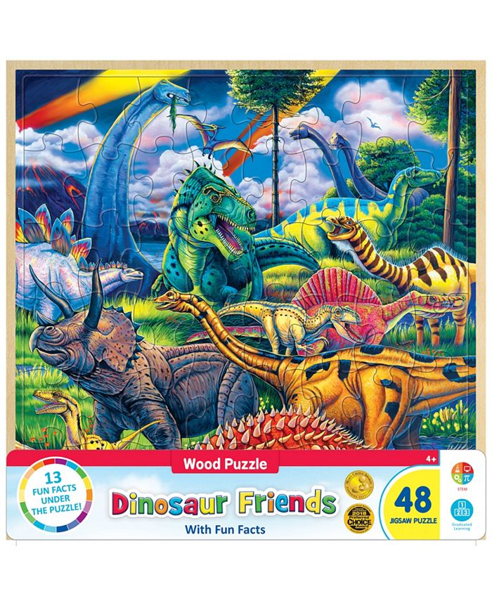 Masterpieces Wood Fun Facts - Dinosaur Friends 48 Piece Wood Puzzle ...