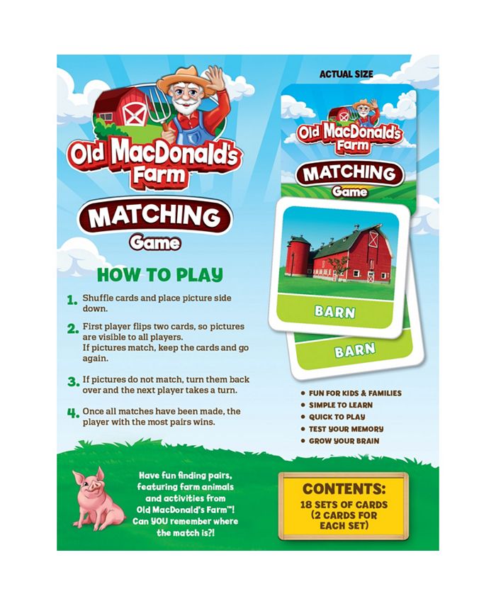 Masterpieces Officially Licensed Old MacDonald Matching Game for Kids ...