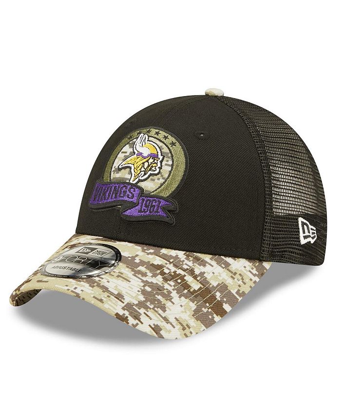New Era Men's Black, Camo Minnesota Vikings 2022 Salute To Service ...