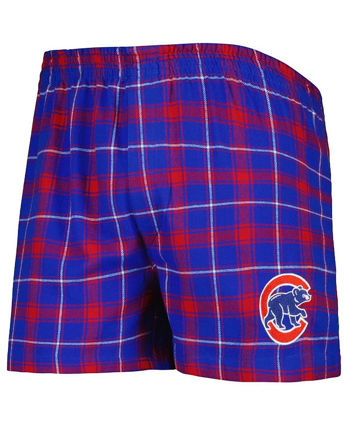 Concepts Sport Men's Royal, Red Chicago Cubs Ledger Flannel Boxers - Macy's