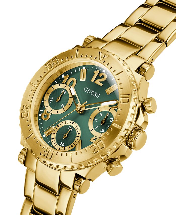 GUESS Women's Gold-Tone Stainless Steel Multi-Function Bracelet Watch ...