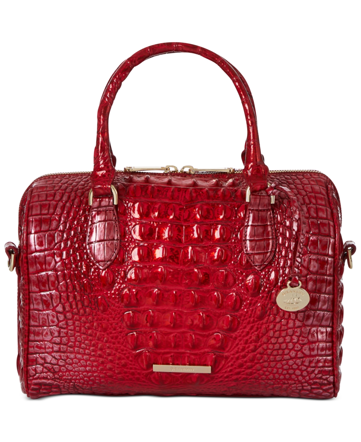 Brahmin Stacy Melbourne Embossed Leather Satchel In Heartbreak | ModeSens