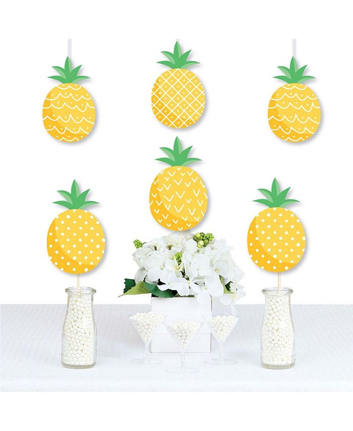 Big Dot of Happiness Tropical Pineapple - Decorations DIY Summer Party ...