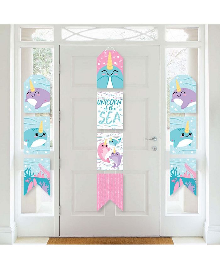 Big Dot of Happiness Narwhal Girl - Vertical Paper Door Banners - Under ...