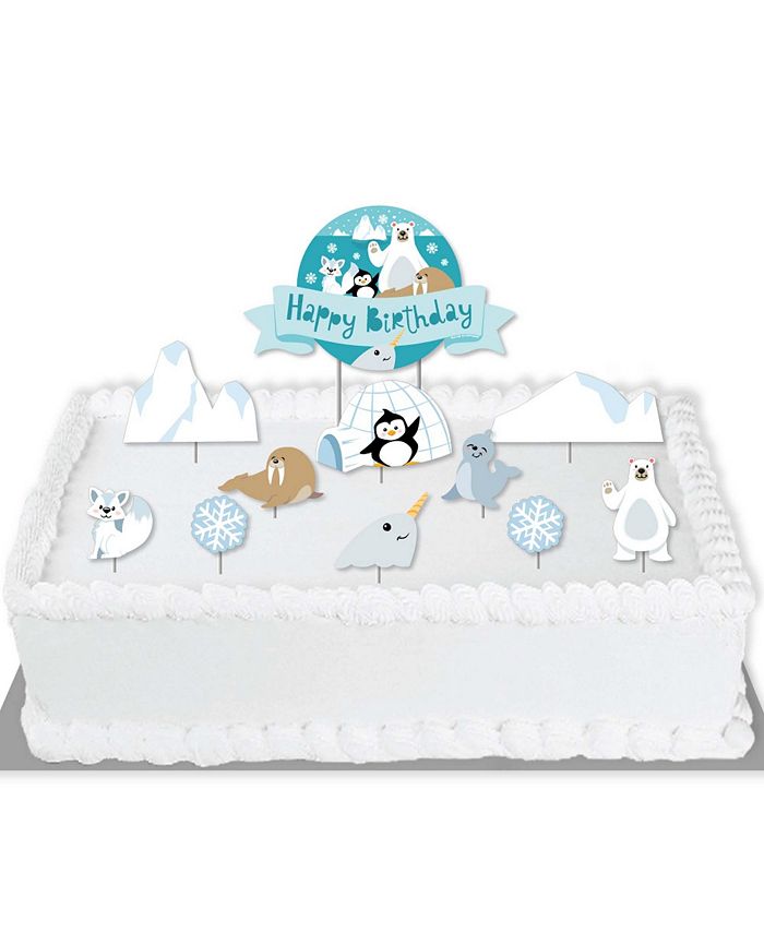 Big Dot of Happiness Arctic Polar Animals - Winter Birthday Cake ...