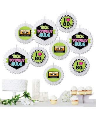 80's Retro - Hanging Totally 1980s Party Tissue Decor Kit Paper Fans ...