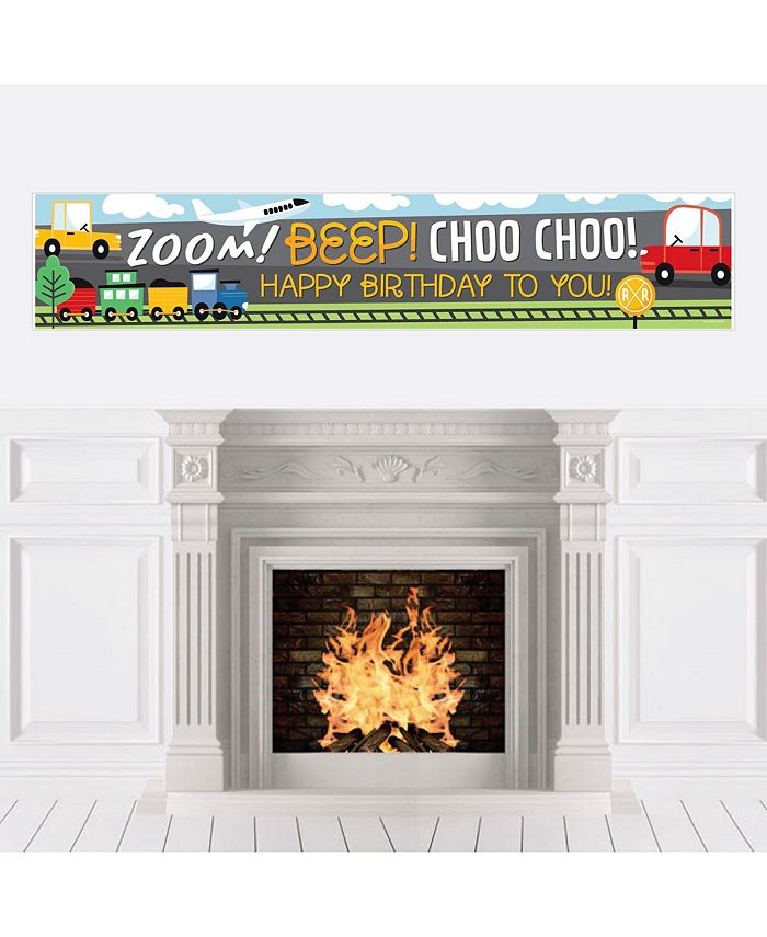 Big Dot of Happiness Cars, Trains, and Airplanes - Happy Birthday ...