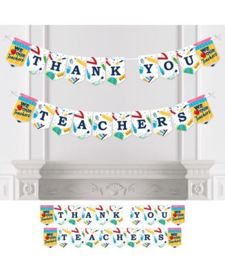 Big Dot of Happiness Thank You Teachers Appreciation Bunting Banner ...