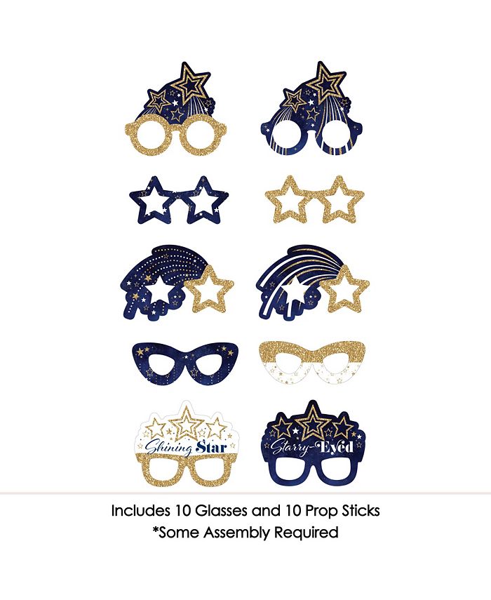 Big Dot of Happiness Starry Skies Glasses - Paper Gold Celestial Party ...