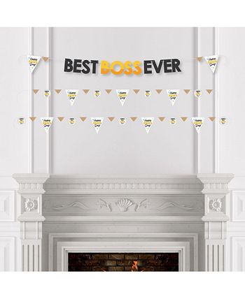 Big Dot of Happiness Happy Boss’s Day - Best Boss Ever Letter Banner ...