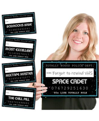 80's Retro - Party Mug Shots - Photo Booth Props 1980s Mugshot Signs ...