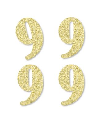 Gold Glitter 9 - No-Mess Real Gold Glitter Cut-Out Numbers - 9th ...