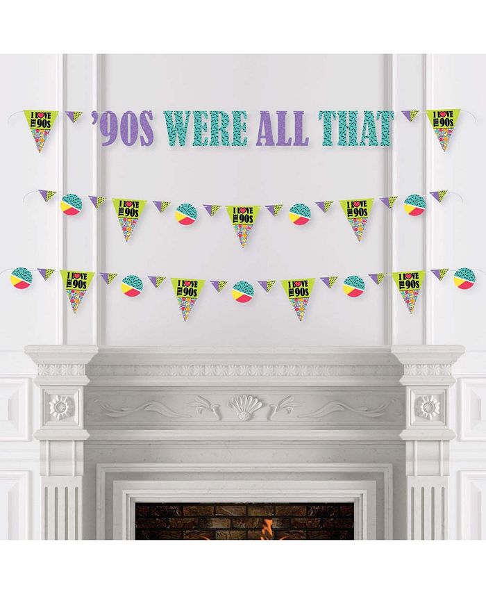 Big Dot of Happiness 90's Throwback - 1990's Party Letter Banner ...