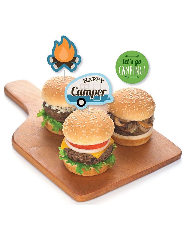Big Dot of Happiness Happy Camper - Dessert Cupcake Toppers - Camping ...