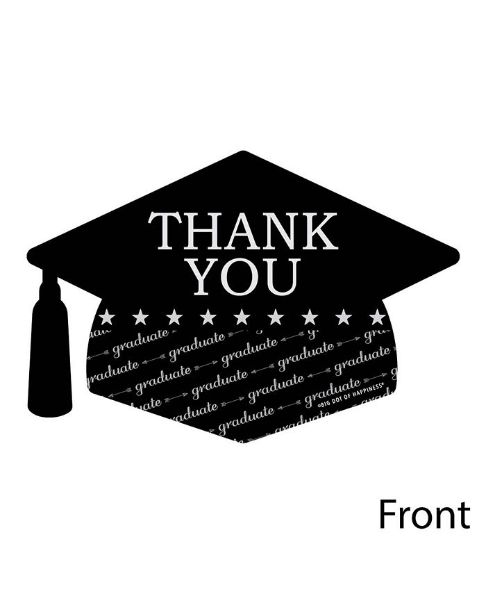 Big Dot of Happiness Graduation Cheers - Graduation Shaped Thank You ...