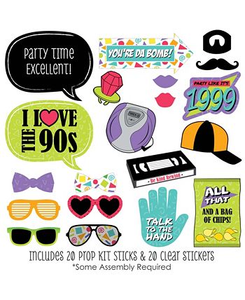 Big Dot of Happiness 90's Throwback - 1990's Party Photo Booth Props ...