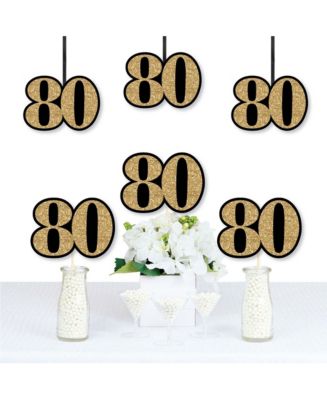 Adult 80th Birthday - Gold - Decorations DIY Party Essentials - Set of ...