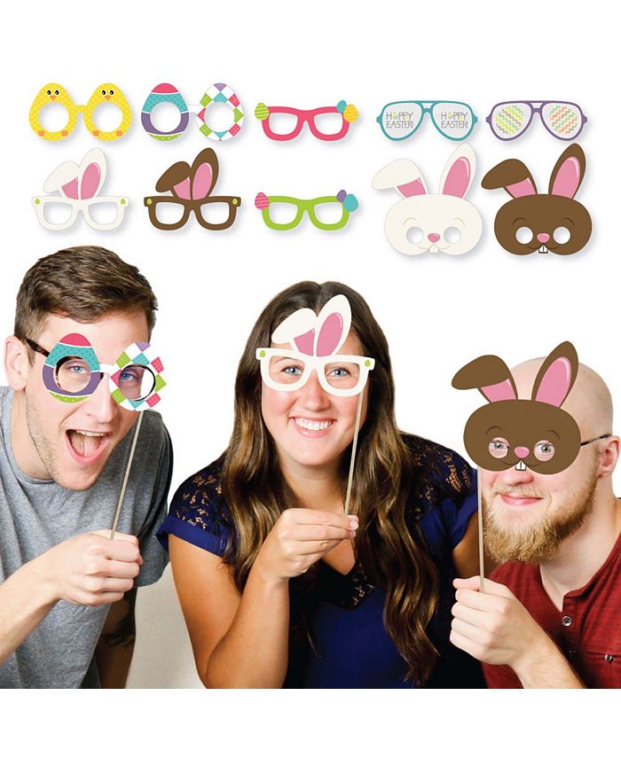 Big Dot of Happiness Hippity Hoppity Glasses & Masks - Paper Easter ...