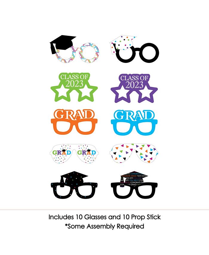Big Dot of Happiness Hats Off Grad Glasses - 2024 Paper Graduation ...