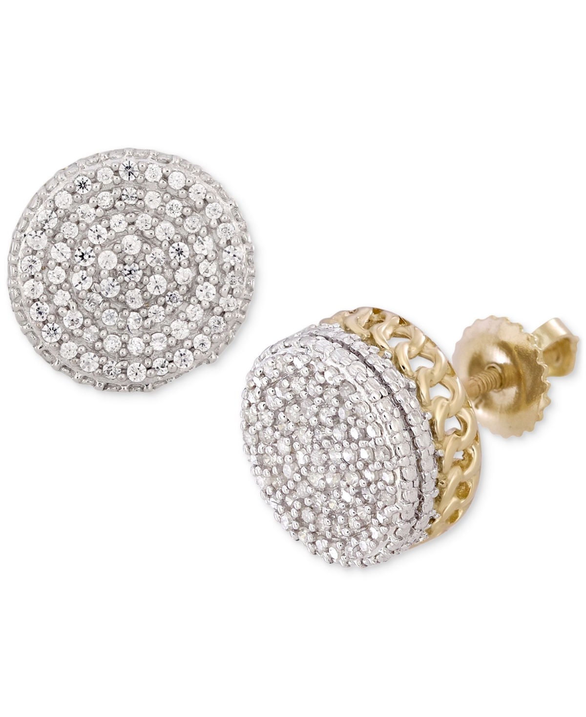 Click here for Mens Diamond Circle Cluster Stud Earrings (1/4 ct.... prices