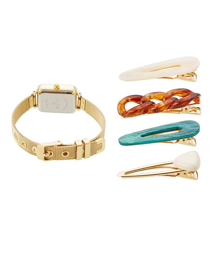 Jessica Carlyle Women's Shiny Gold-Tone Mesh Bracelet Watch 23mm Gift ...