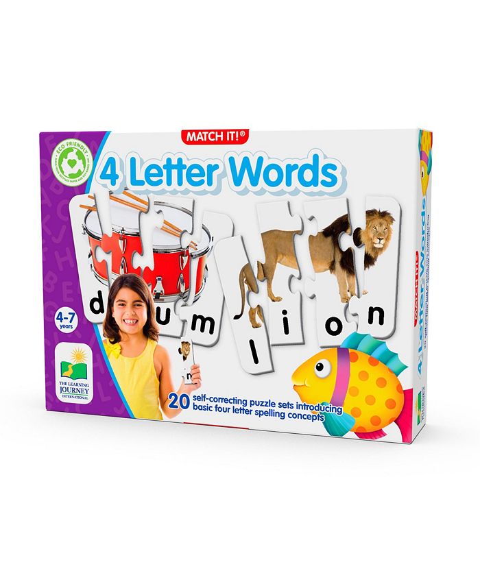 The Learning Journey Match It - 4 Letter Words Set of 20 Self-Correcting Reading Spelling ...