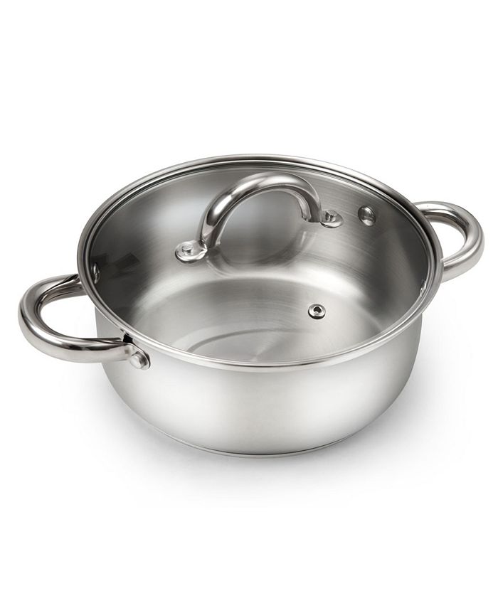 Cook N Home Sauce Pot Stainless Steel Stockpot with Glass Lid, Basic ...