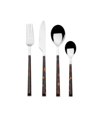 Mikasa Tortoise Pattern 16 Piece Flatware Set - Macy's