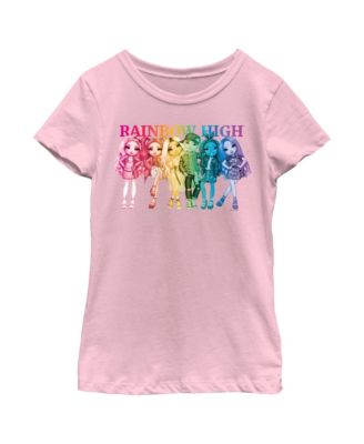 Nickelodeon Girl's Rainbow High Colorful Group Shot Child T-Shirt ...