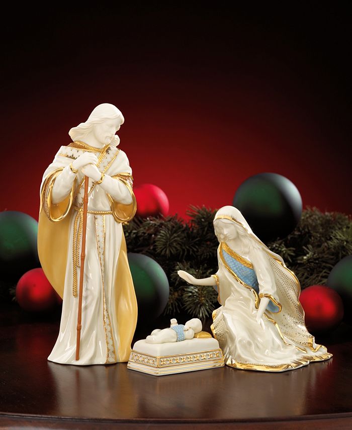 Lenox First Blessing Nativity 3 Piece Holy Family Figurine Set - Macy's