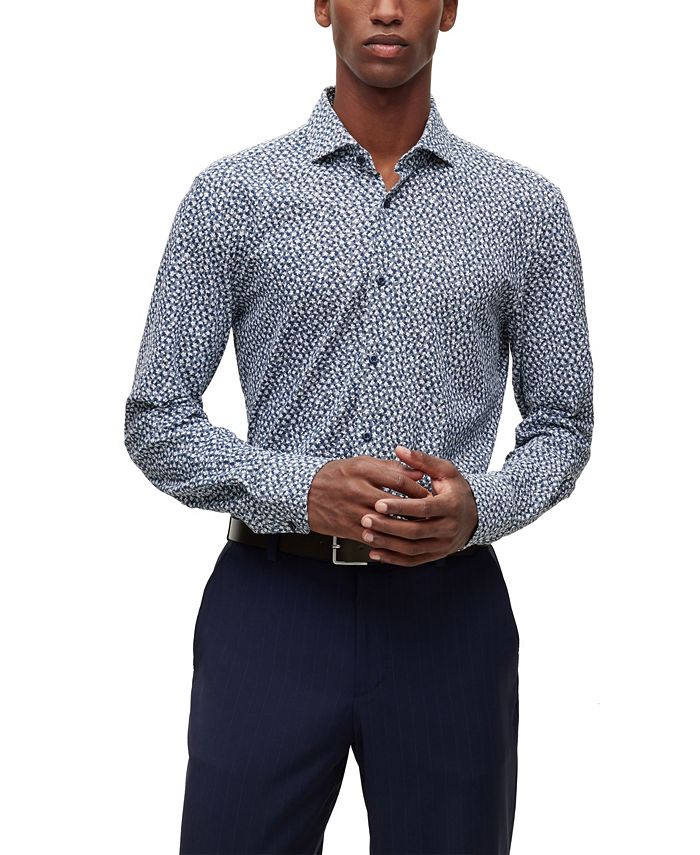 Hugo Boss Men's Printed Jersey Regular-Fit Shirt - Macy's