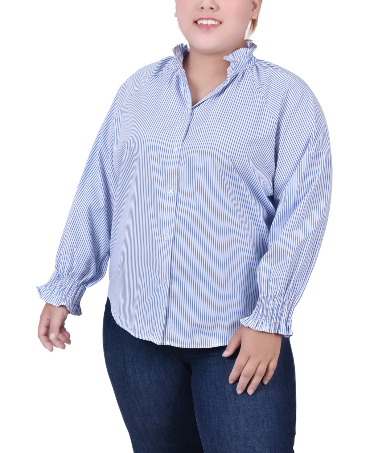 Click here for Ny Collection Plus Size Long Sleeve Button Front B... prices