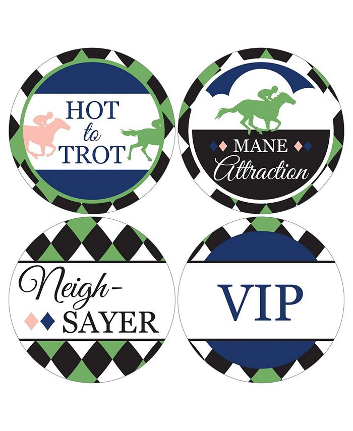 Big Dot of Happiness Kentucky Horse Derby - Horse Race Funny Name Tags ...