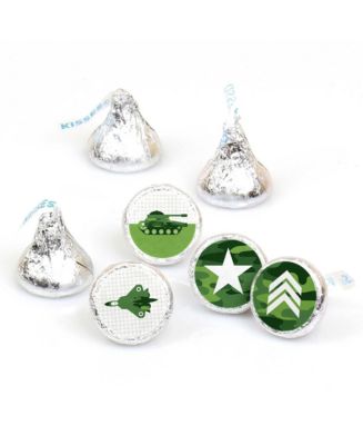 Camo Hero - Army Military Party Round Candy Sticker Favors (1 sheet of ...