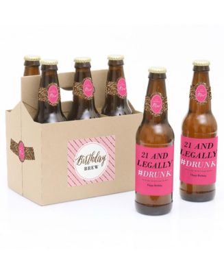 Finally 21 - Girl - 21st Birthday Decor - 6 Beer Bottle Labels & 1 ...