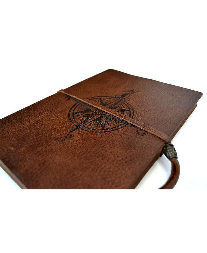 Barnes & Noble Vintage Brown I Embroidered Compass Italian Leather ...
